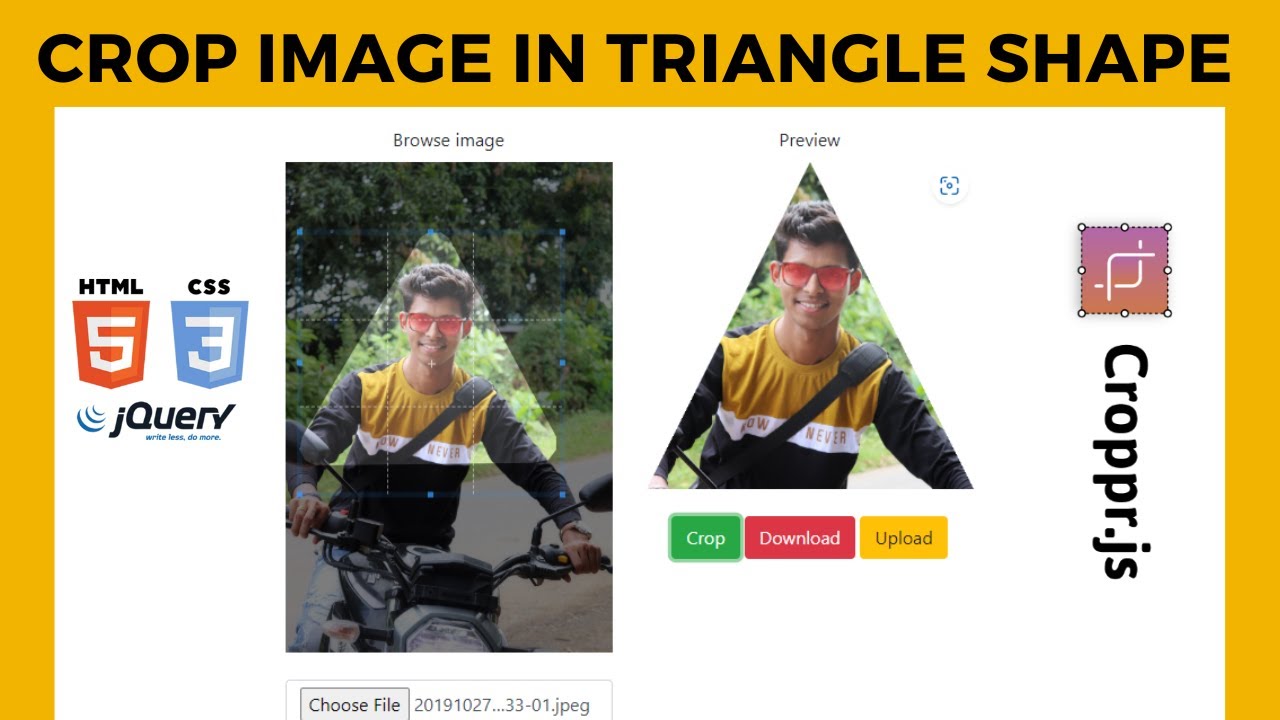 How To Crop Picture In Triangle Shape Using Jquery How To Use Cropper