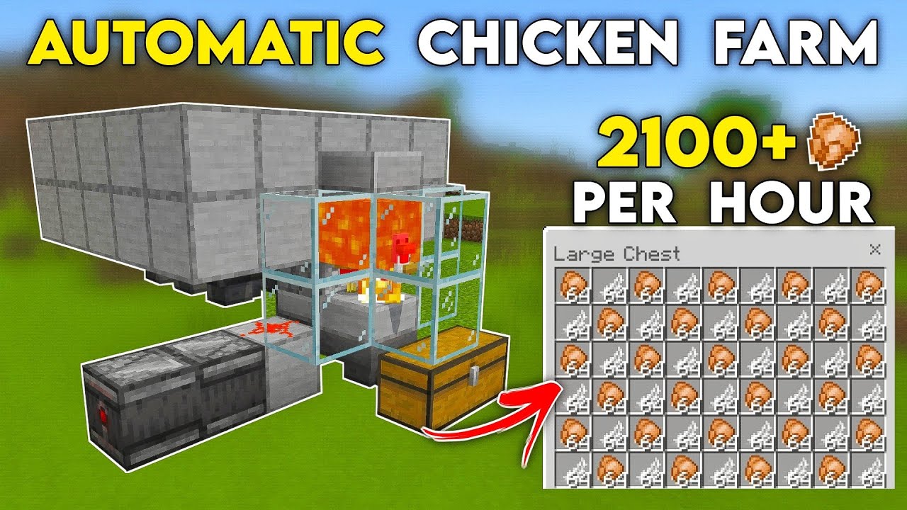 Best 1 21 Automatic Chicken Farm Tutorial In Minecraft Bedrock Mcpe