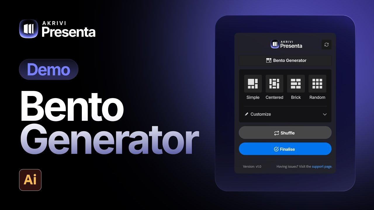 Bento Generatorâ Demo â Adobe Illustrator Plugin For Bento Grids Youtube