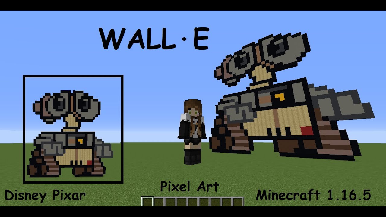 Wall E Pixel Art Minecraft Tutorial Como Hacer A Wall E En Pixel Art ...