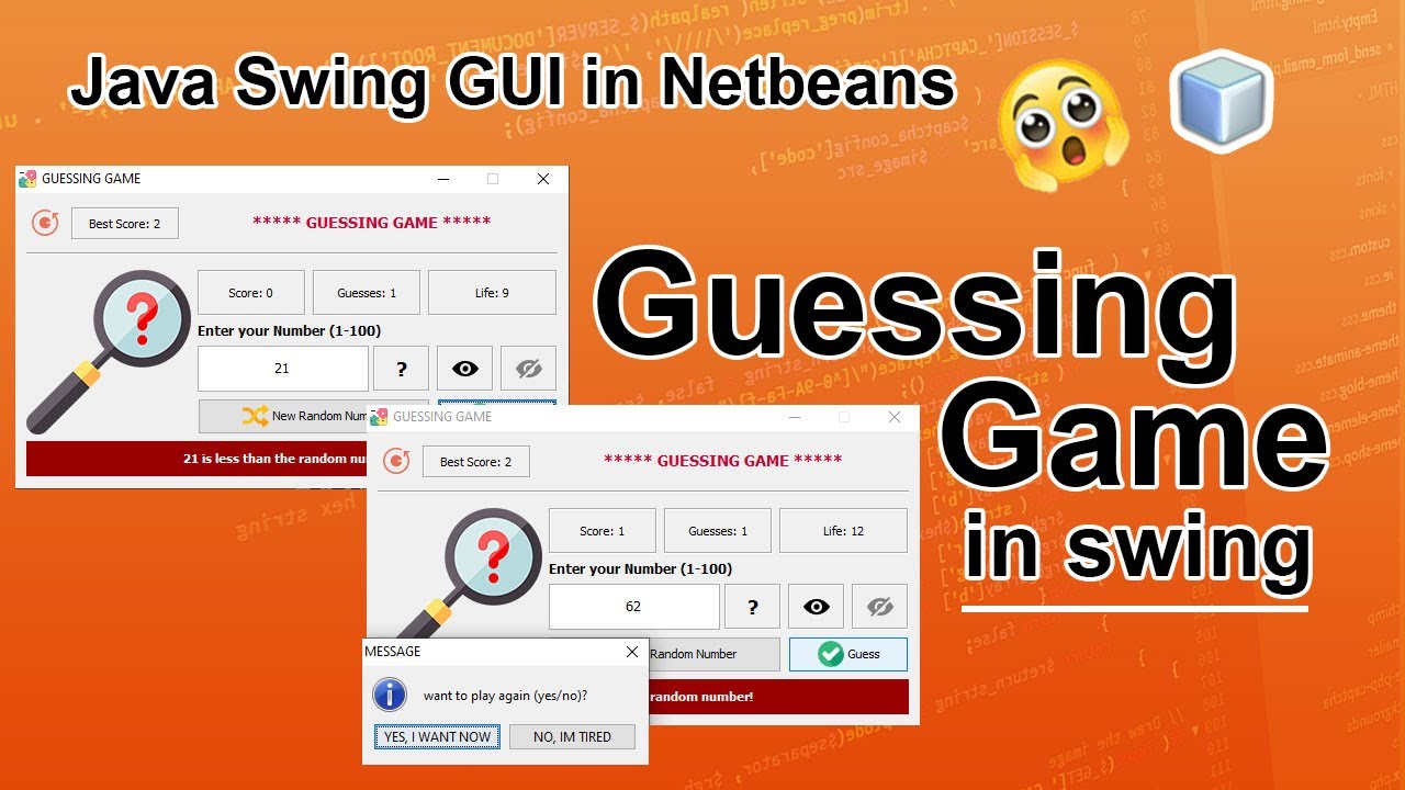 Guessing Game In Java Swing Netbeans Advanced Youtube