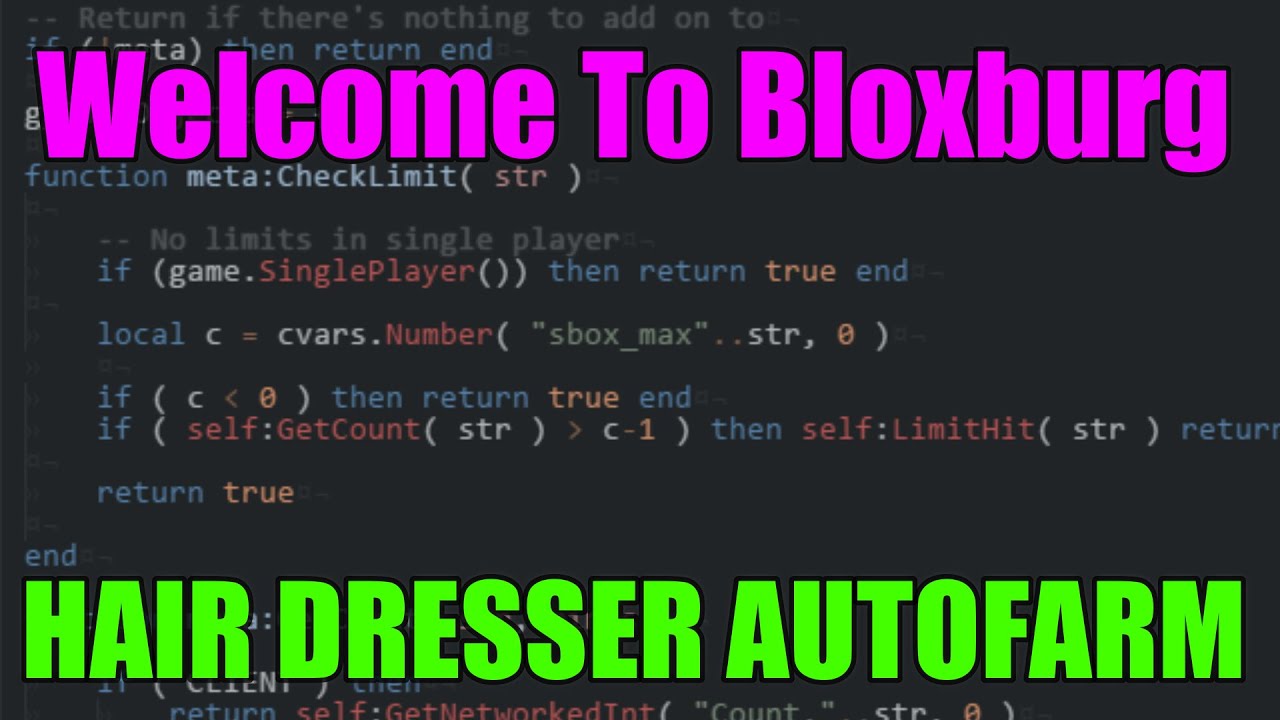 Welcome To Bloxburg Hack Script Hair Dresser Autofarm Youtube