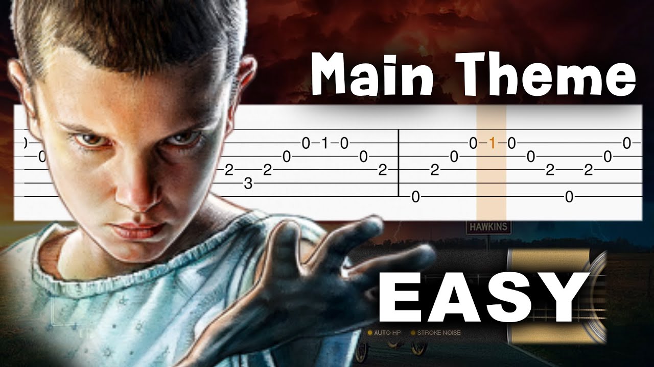 Stranger Things Main Theme Easy Guitar Tutorial Tab Youtube