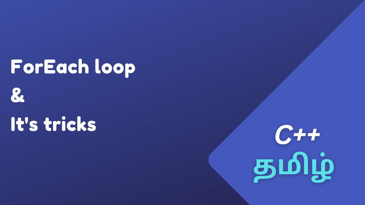 Foreach Loop In C Tamil Youtube