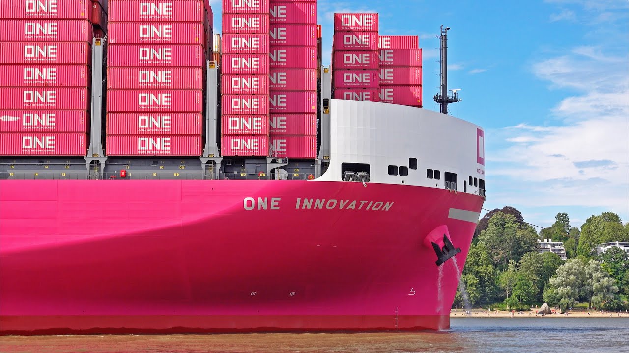 New Container Ship One Innovation Arrives First Time At Hamburg Port