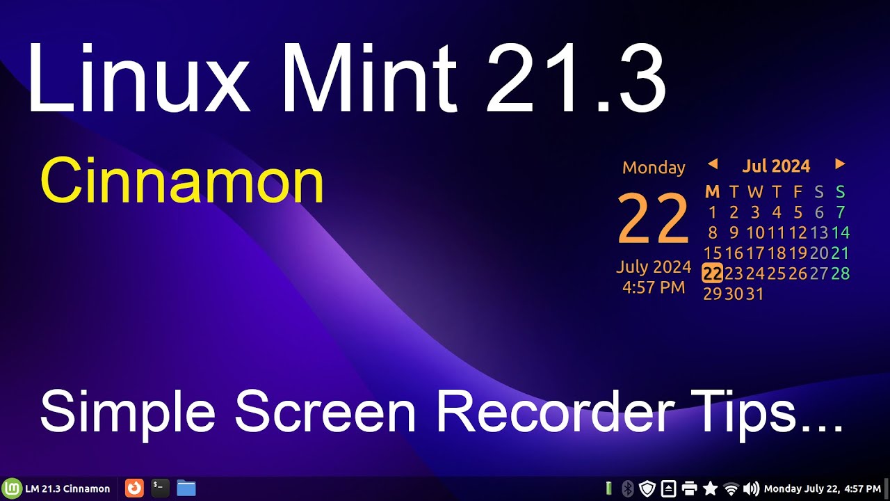 Linux Mint 21 3 Cinnamon Simple Screen Recorder Tips Youtube