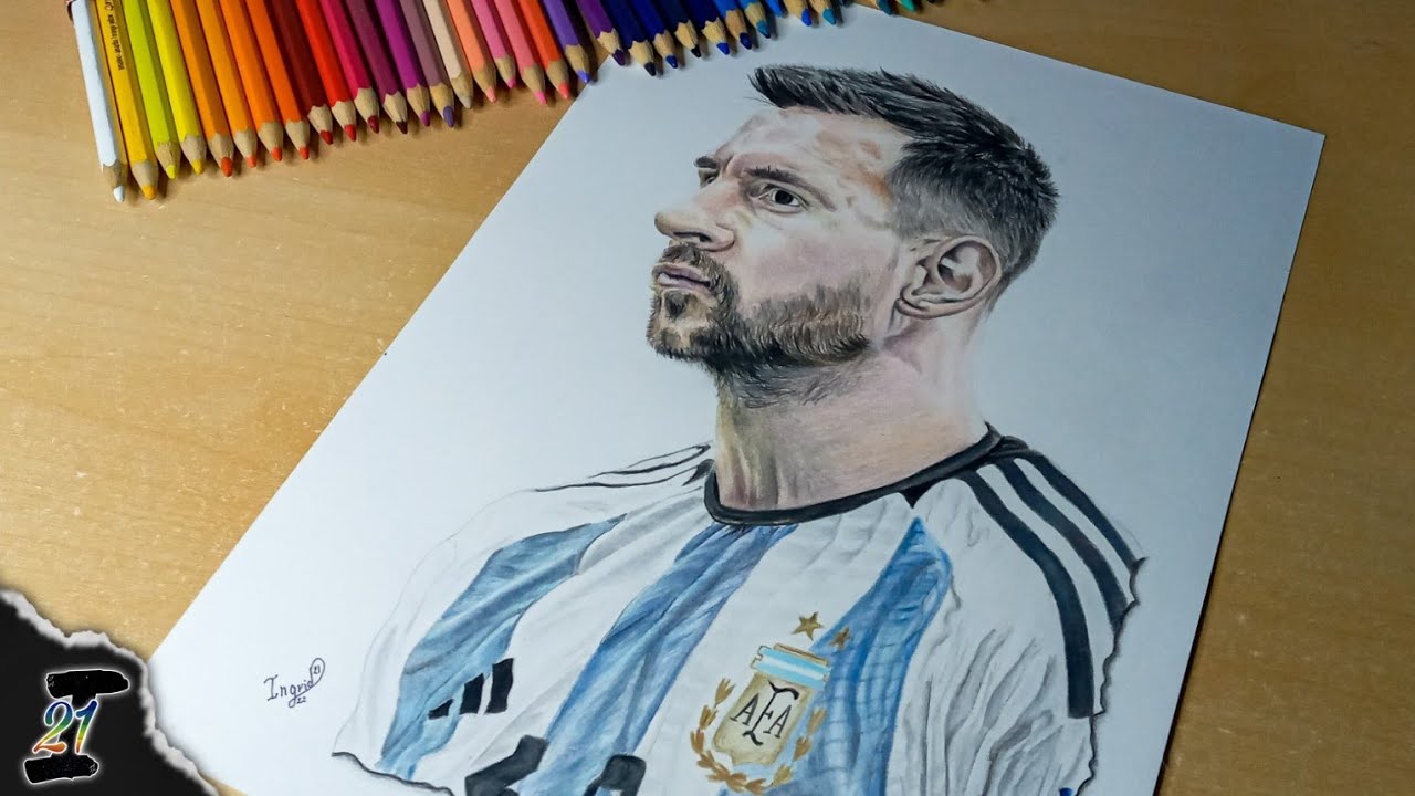 Dibujando A Messi Ingrid21 Youtube