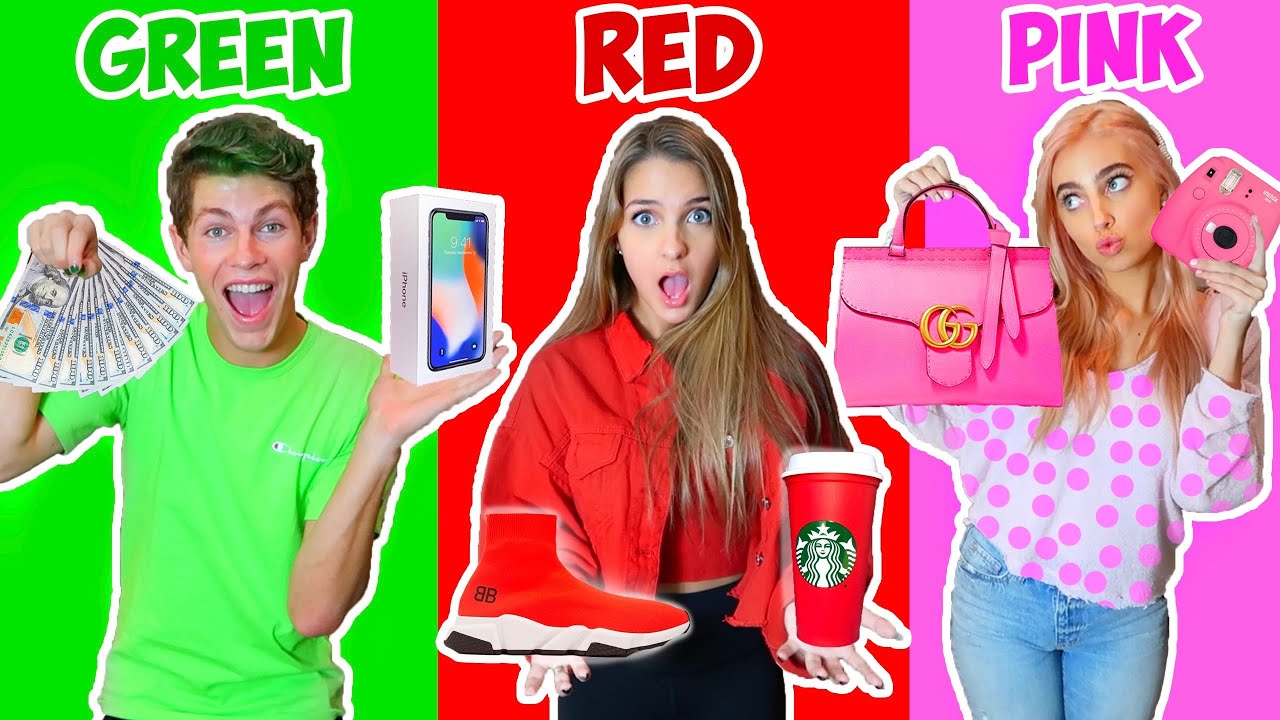 Buying Everything In One Color For 24 Hours Challenge Youtube