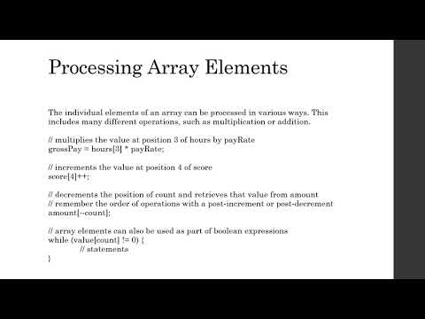 Processing Array Elements Youtube