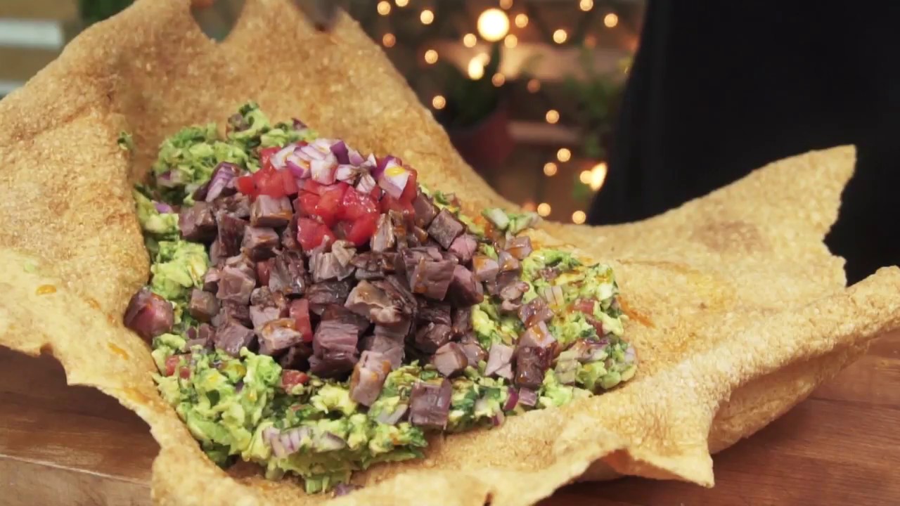 Guacamole Con Arrachera Sobre Chicharrón Youtube