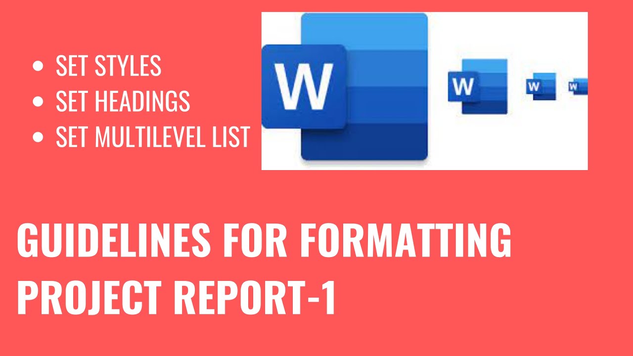 Guidelines For Formatting Project Report In Word Youtube