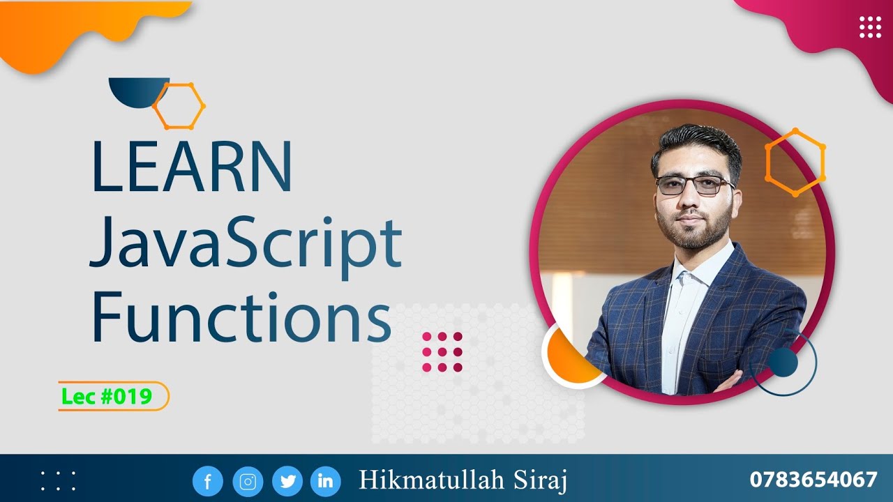 Lec 0019 Javascript Functions Tutorial Youtube