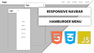 Responsive Navbar With Html Css Js Html Css Js Hamburger Menu Hamburger