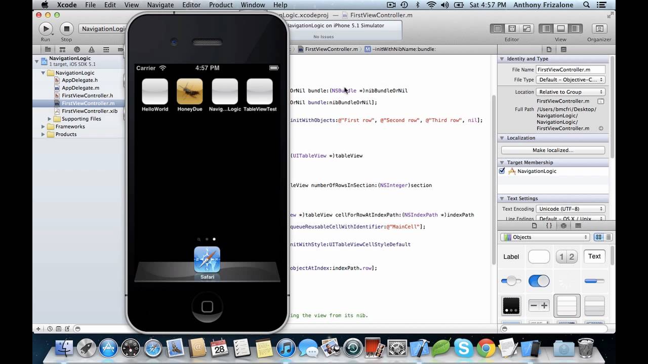 Ios Tutorial Navigation Logic Uinavigationcontroller Youtube