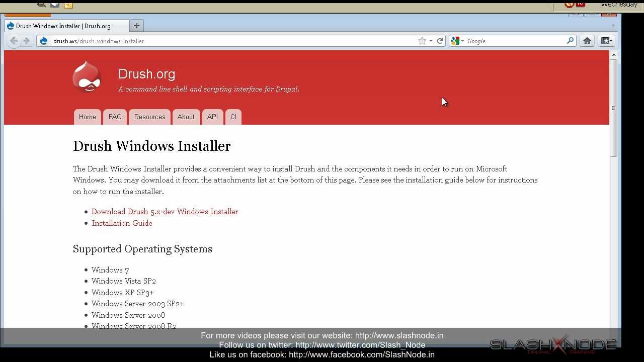 Intall Drush On Windows Drupal Video Tutorial From Slashnode In Youtube