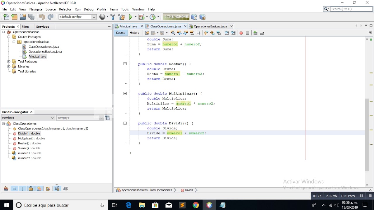 Java Netbeans Operaciones Basicas Youtube