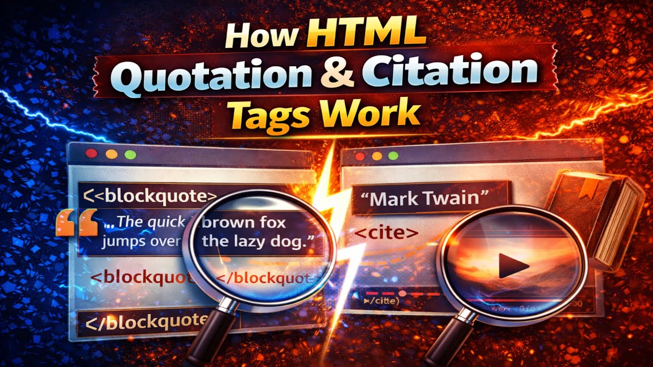 How Html Quotation Citation Tags Work Tutorial 9 Youtube