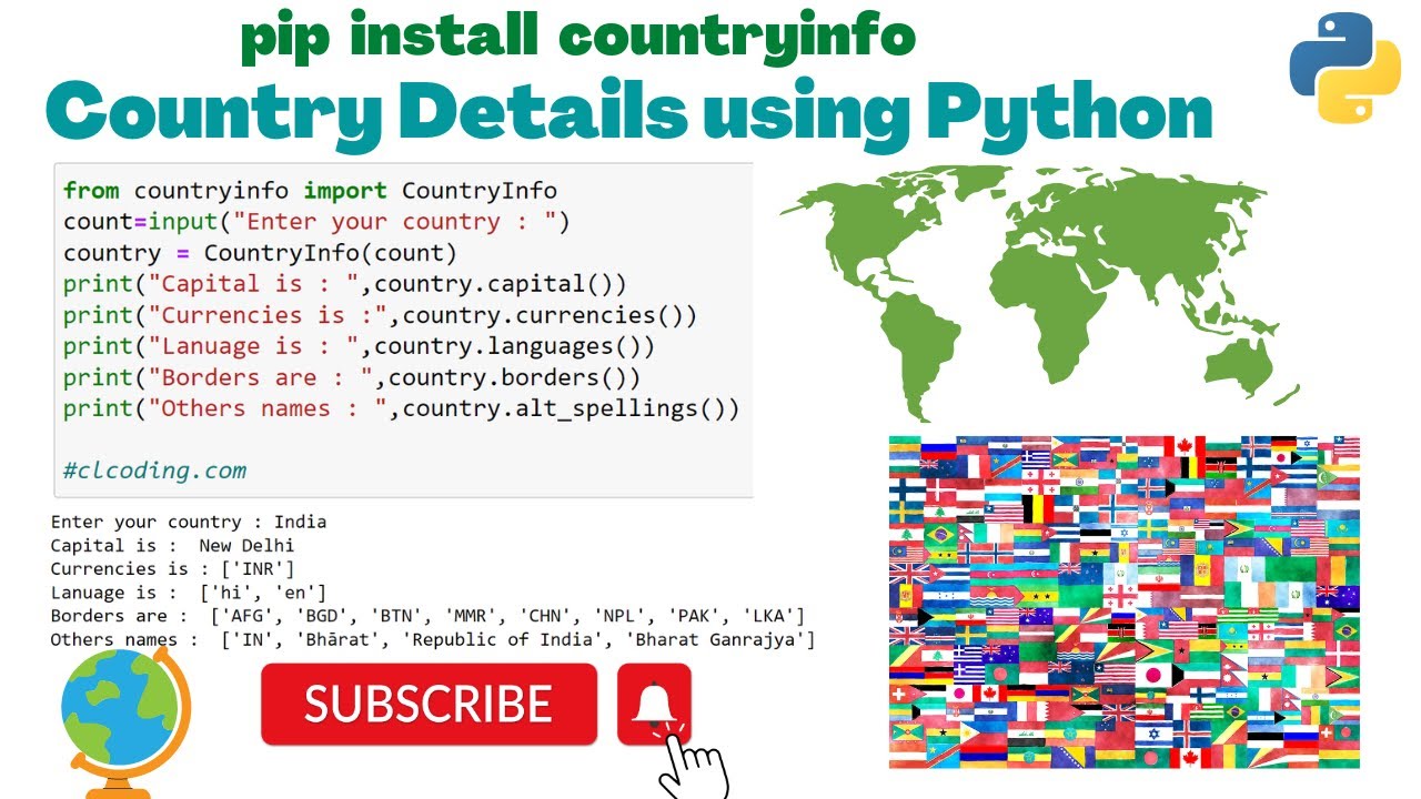 Day 129 Country Details Using Python Youtube