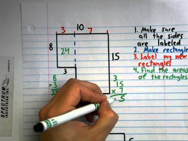 Rectangle Area The Diagonal Of A Rectangle Is Shown A Decompose