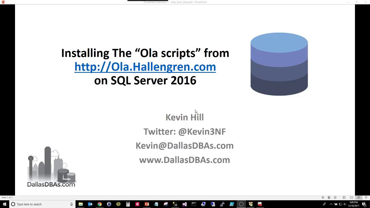Installing The Ola Scripts For Sql Server Youtube