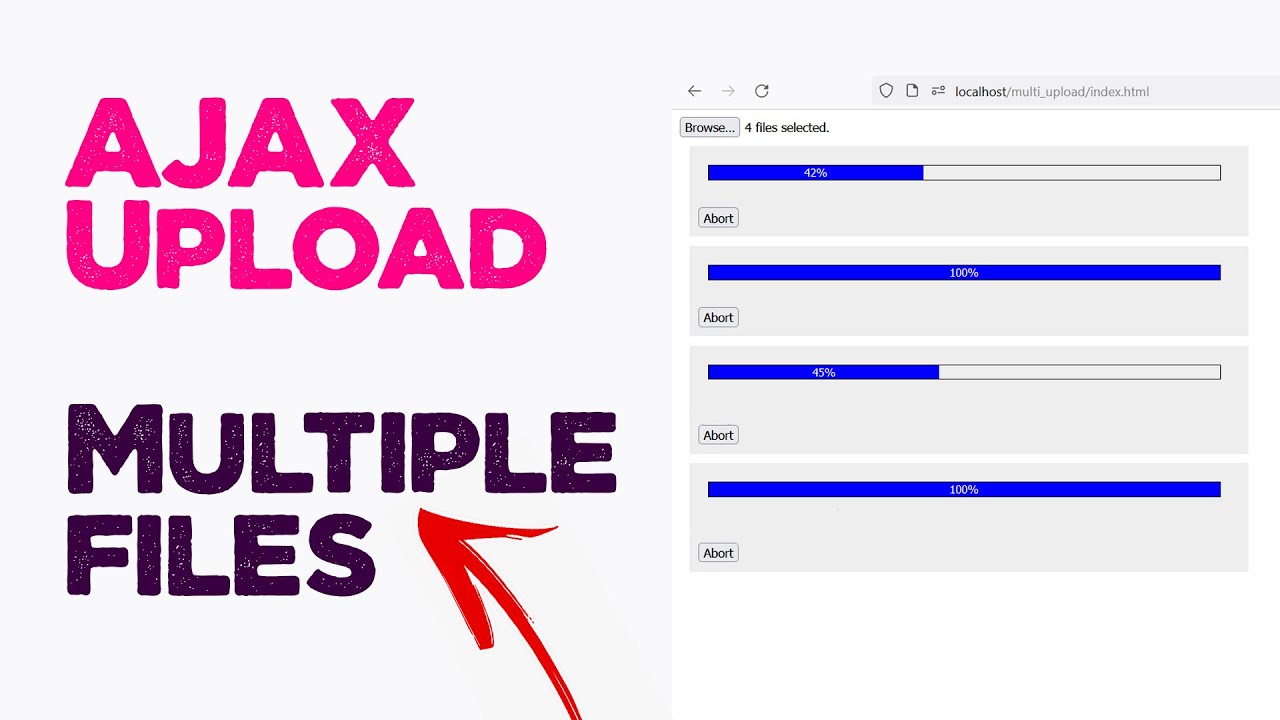 Upload Multiple Files Using Ajax Php With Progress Bar Abort Quick