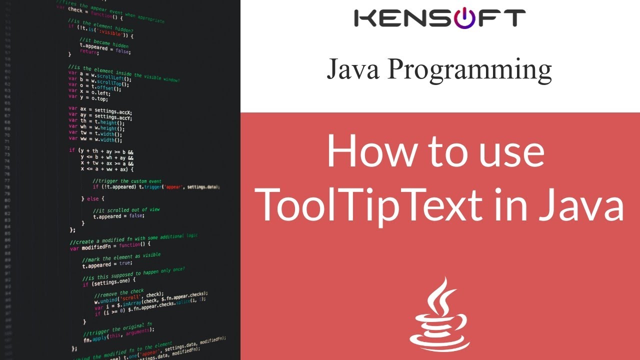 Java Tutorial How To Use Tooltip In Java Youtube