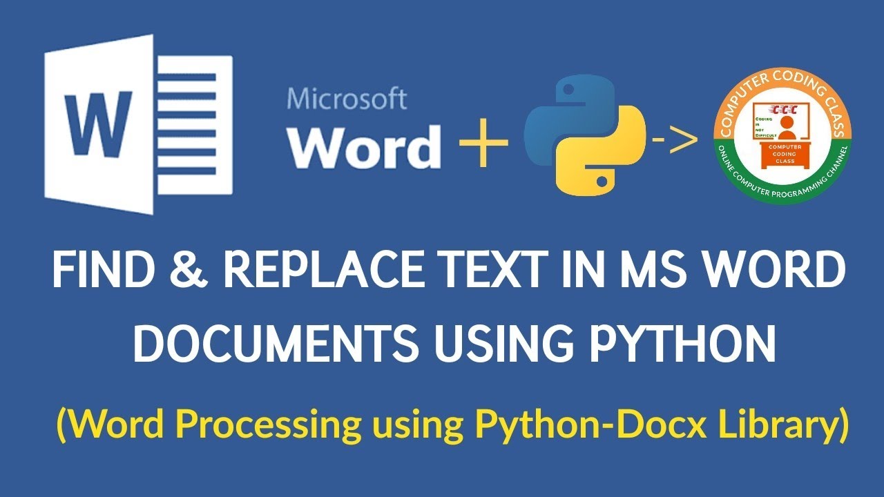Find And Replace Text In Word Document Using Python Python Ms Word