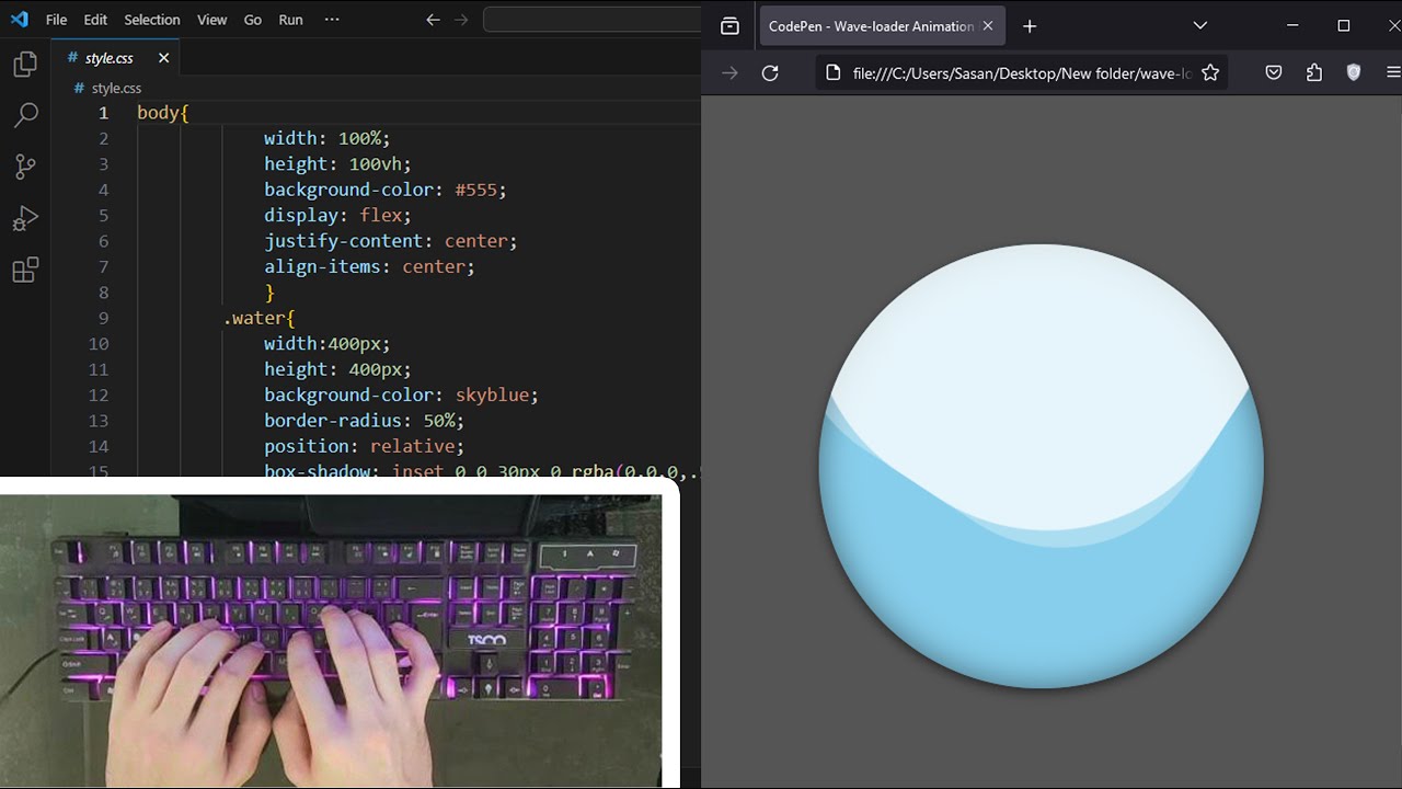 How To Create A Wave Loader Animation With Html And Css Youtube