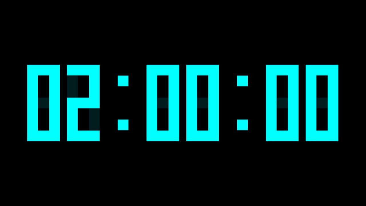 2 Hours Countdown Timer With Alarm Time Markers Chapters Digital