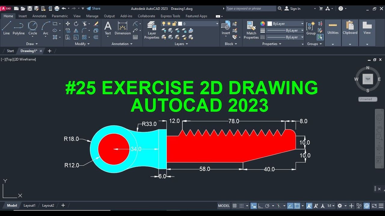 Autocad 2d Exercise 25 A Quick Easy Guide Youtube