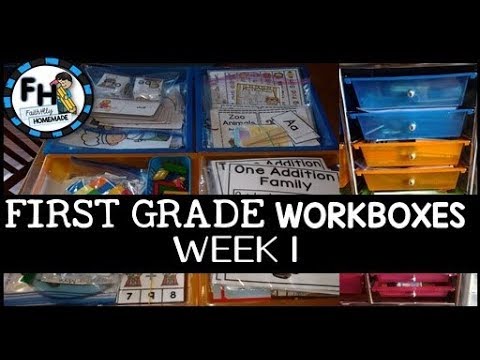 First Grade Workboxes What S Inside Week 1 Youtube