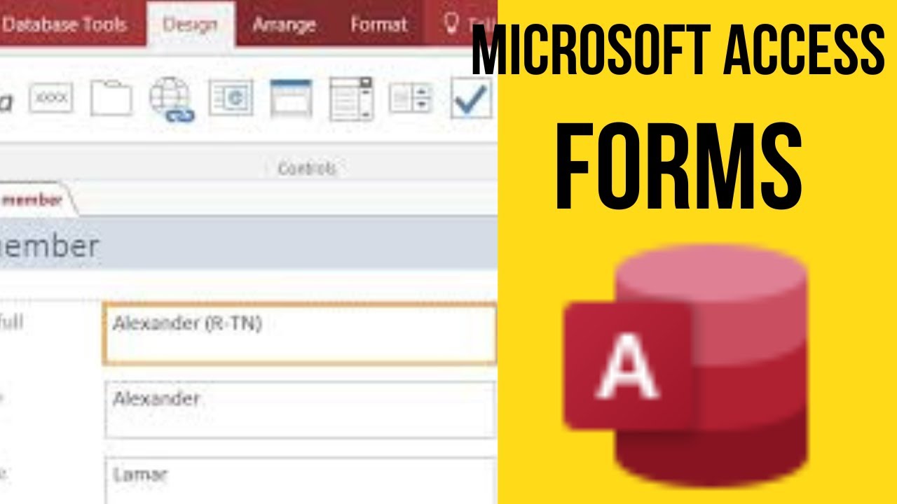 Ms Access Creating Forms Database Forms Youtube
