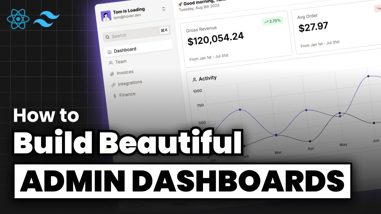 How To Build Good Admin Dashboards React Tailwindcss Youtube