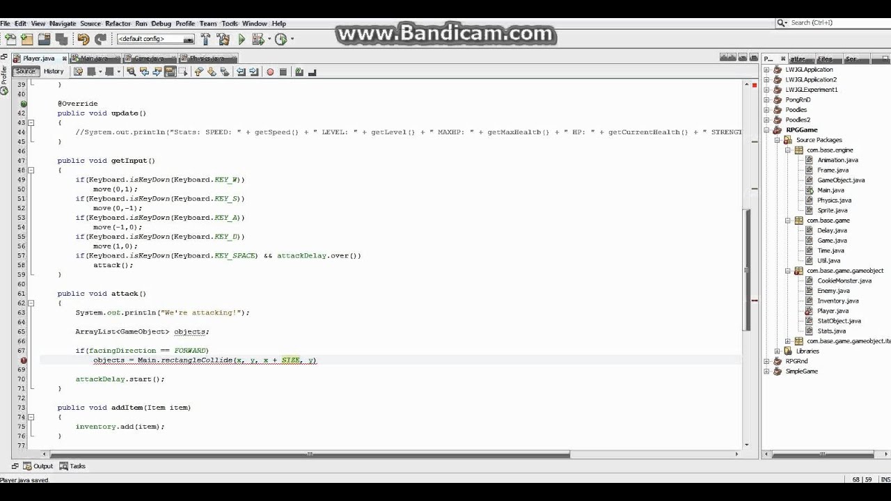 Java 2d Opengl Rpg Tutorial 7 Getting The Player To Attack Youtube