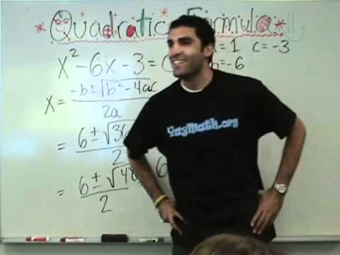 Algebra Quadratic Formula Youtube