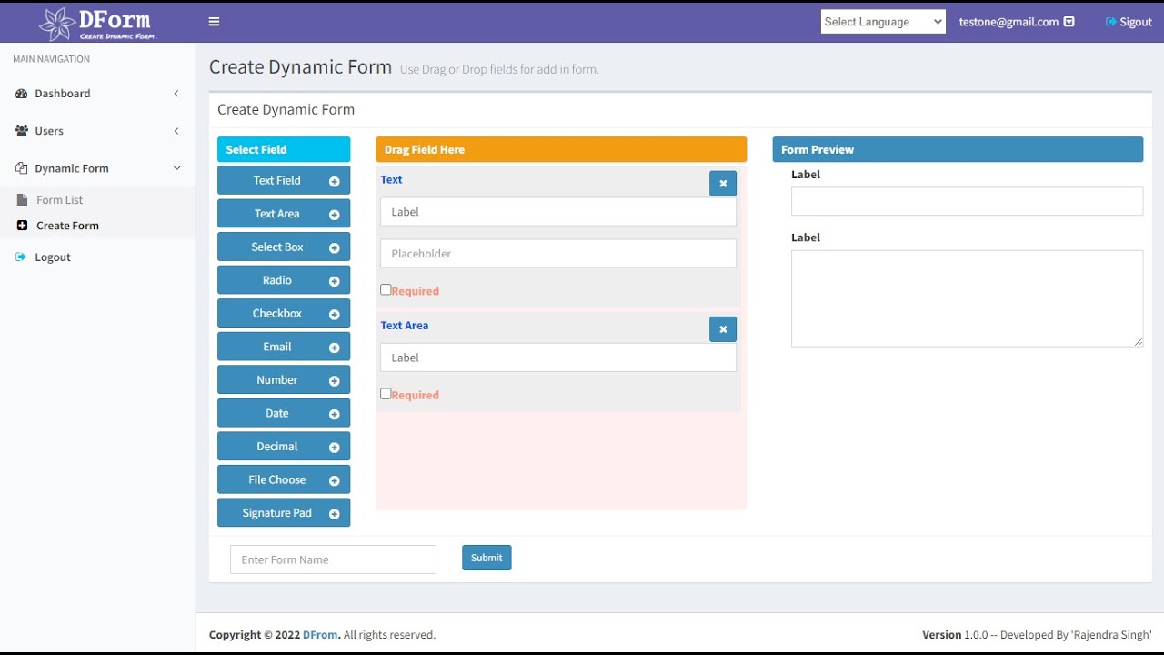 Form Create Dynamic Form Form Creation Made Easy Drag Drop Done
