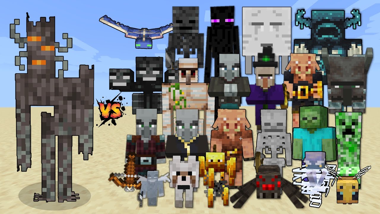 Creaking Vs Every Mob Bedrock Creaking With Absorption 5 Strength