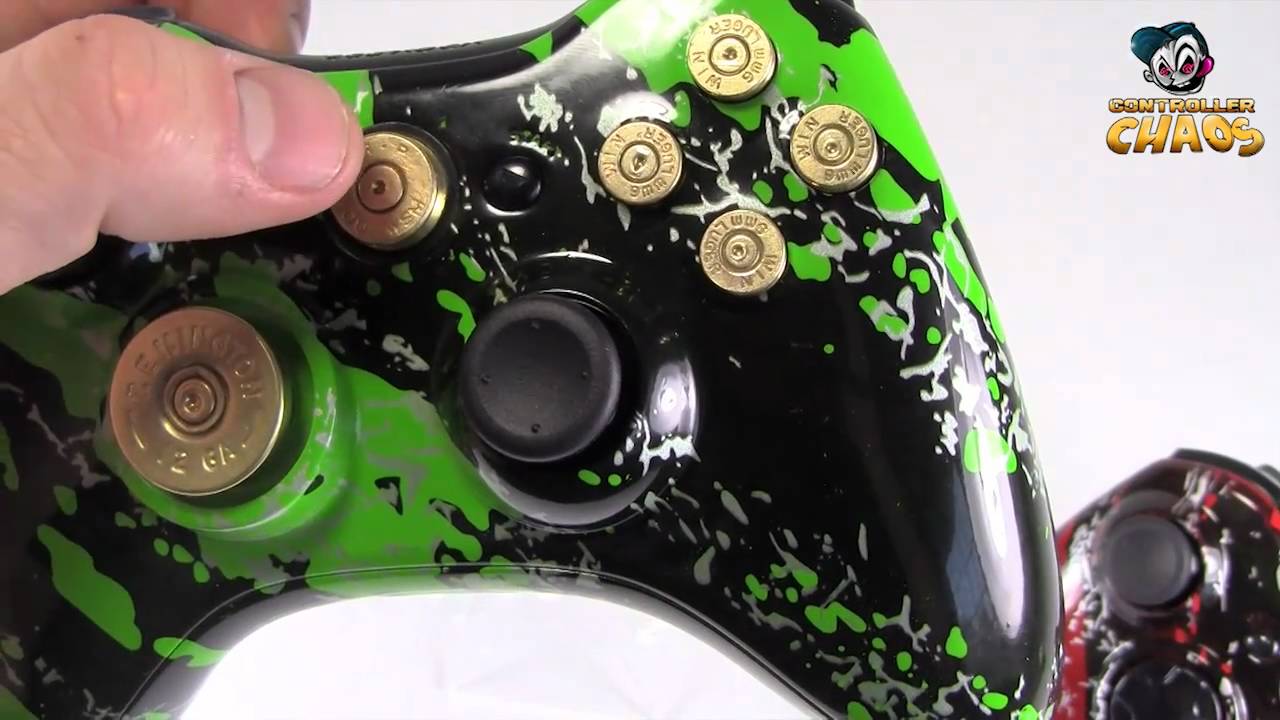 Splatter Edition Modded Xbox 360 Controller Bullet Guide Button