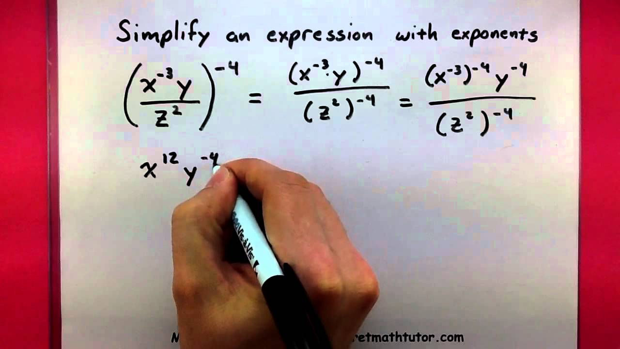 Algebra Simplify An Expression With Exponents Youtube