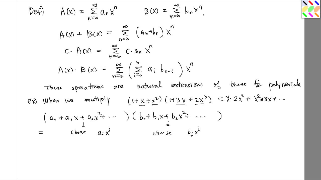 Introduction To Combinatorics Lecture 6 Generating Functions Youtube