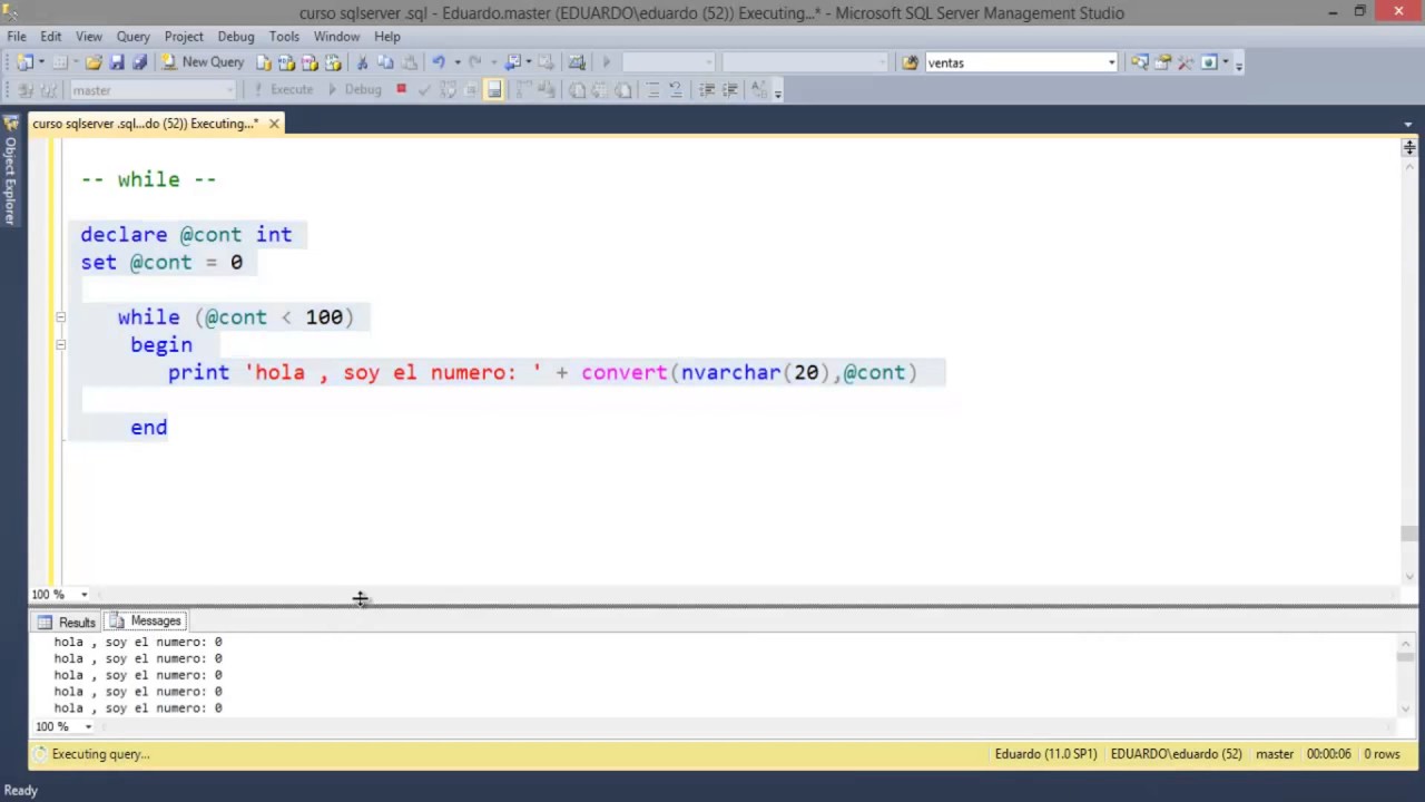 Sql Server 39 T Sql Ciclo While Youtube
