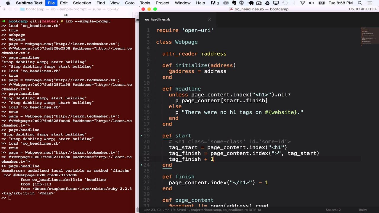 Object Oriented Programming In Ruby Part 1 Youtube