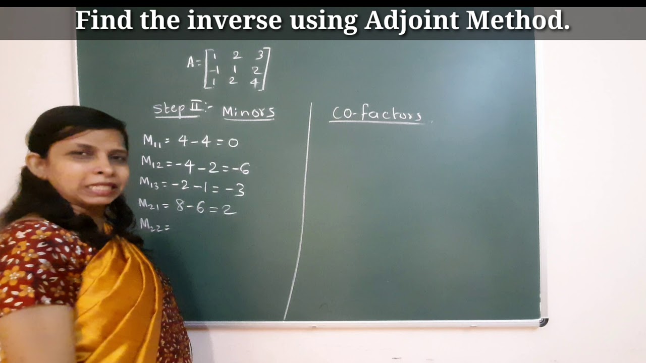 Std 12 Matrices Inverse By Adjoint Method 3x3 Matrix Youtube