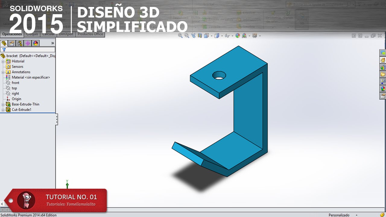 Solidworks 2015 Bracket Youtube