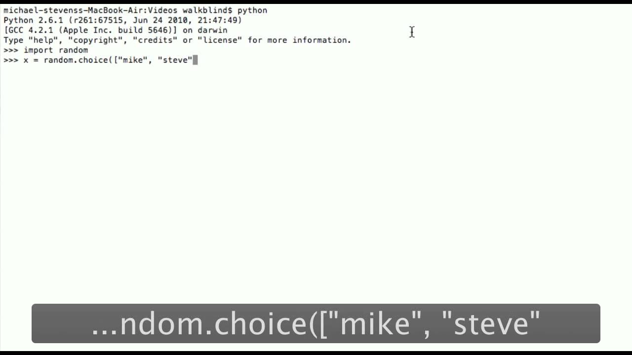 Python Random Choice Youtube