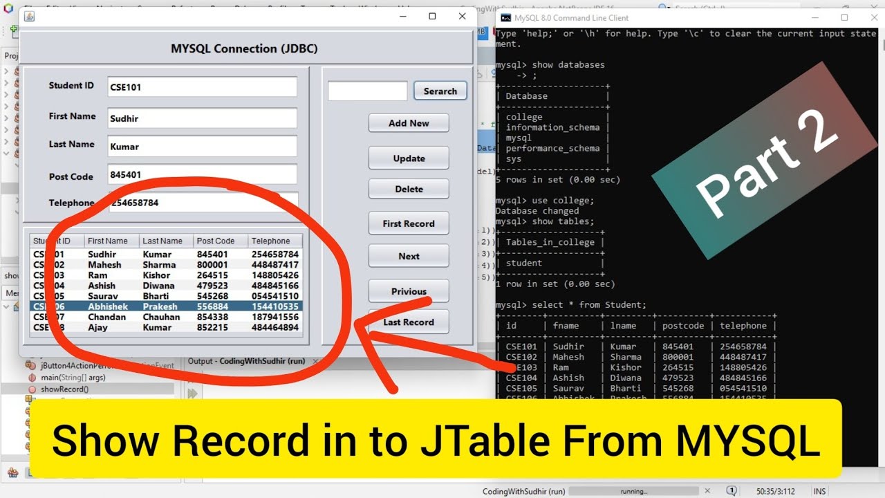 Java Tutorial 2 How To Get Data From Database To Jtable In Java