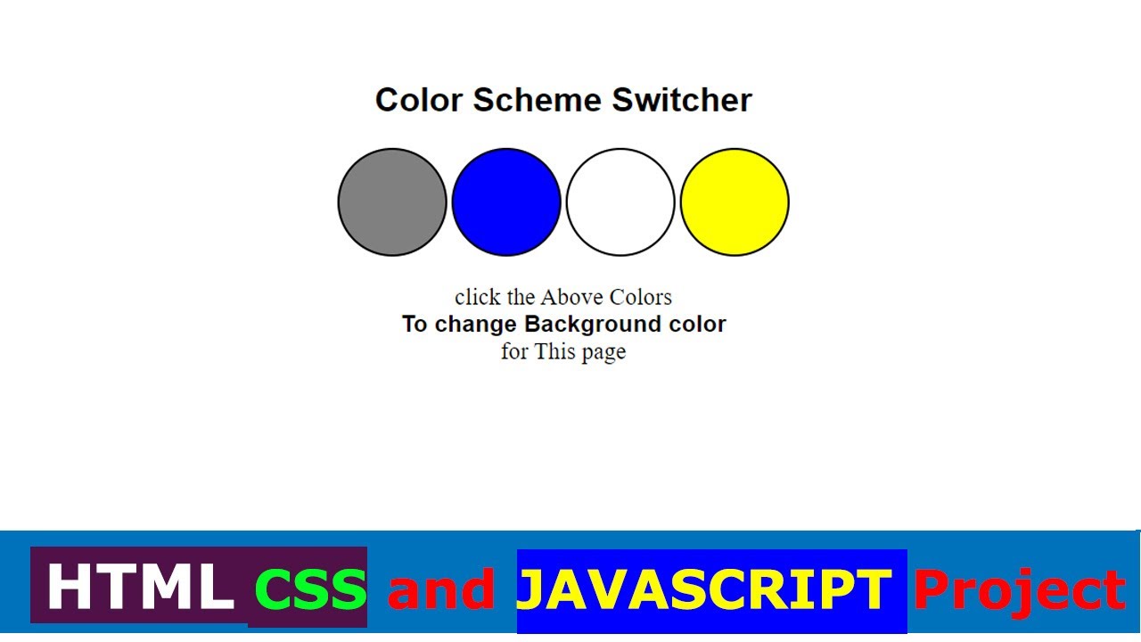 Create Background Color Switch Page With Html Css And Javascript