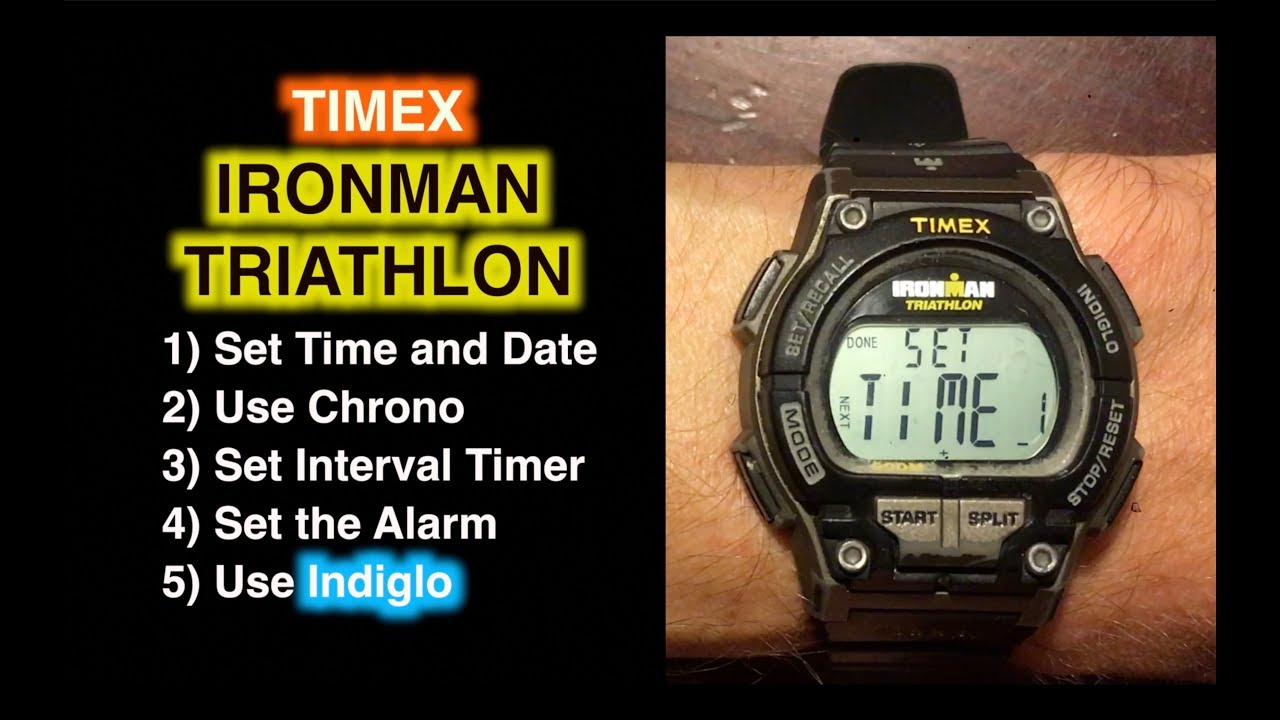 How To Set Timex Ironman Triathlon Set Time Date Chrono Timer And