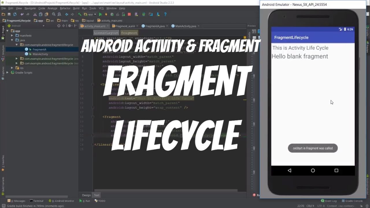 Android Activity Fragment Tutorial 39 Fragment Lifecycle Youtube