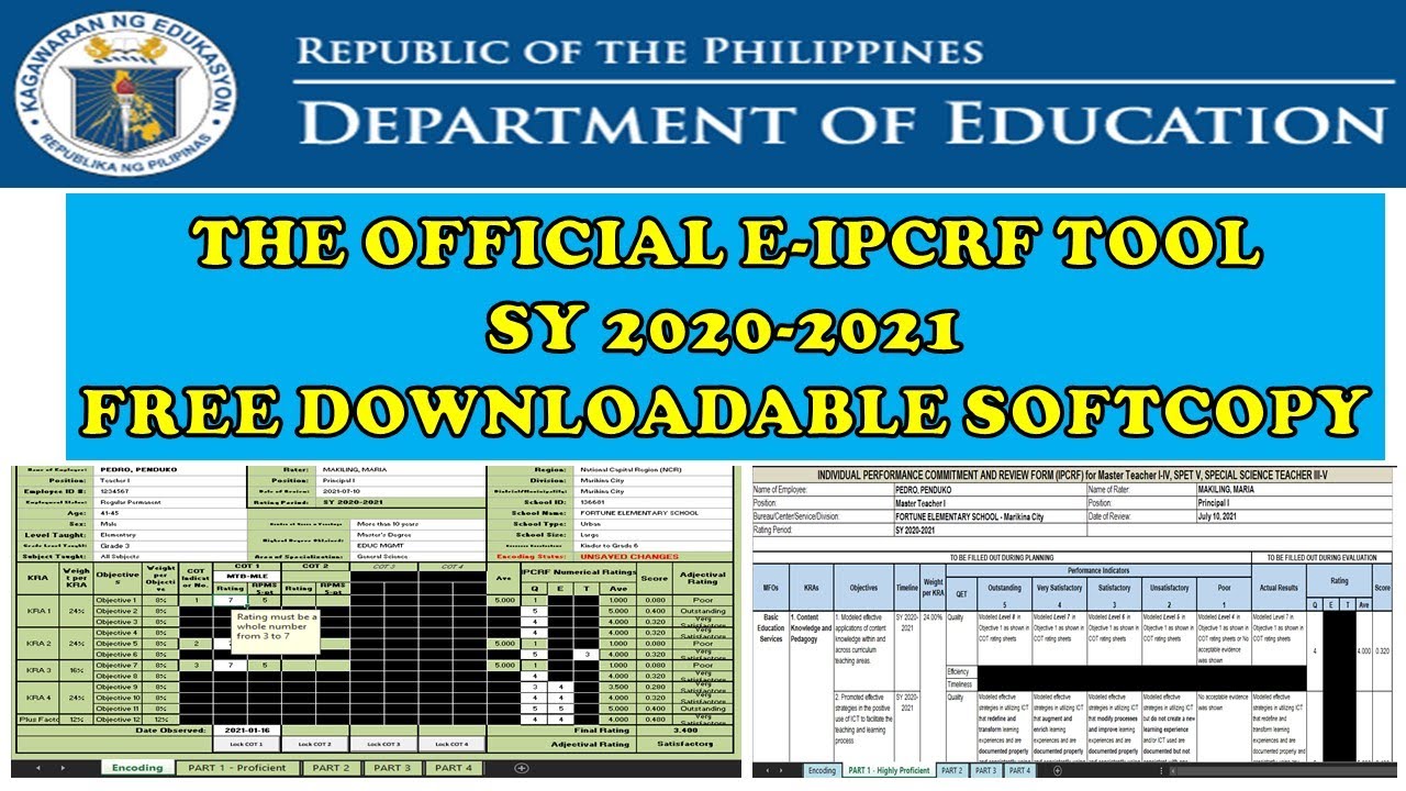 E Ipcrf Sy 2020 2021 For Teachers I Iii Master Teachers Step By
